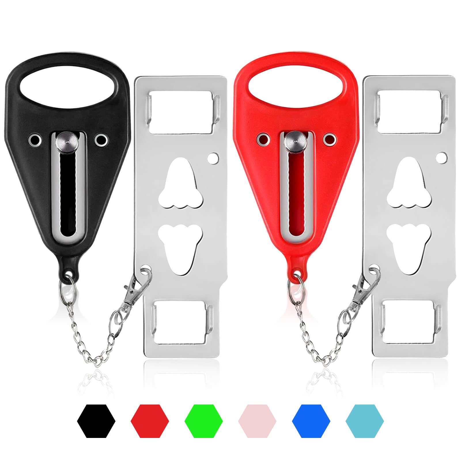 Portable Door Lock-2 Pack Solid Heavy Duty Extra Lock for Additional Privacy and Safety in Hotel,Apartment,and Prevent Unauthorized Entry in Traveling, AirBNB, Apartment and College