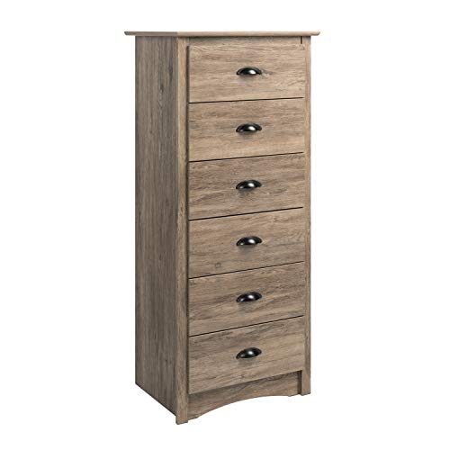Prepac Salt Spring 6-Drawer Tall Chest, Drifted Gray & Salt Spring 6 Drawer Dresser, Drifted Gray
