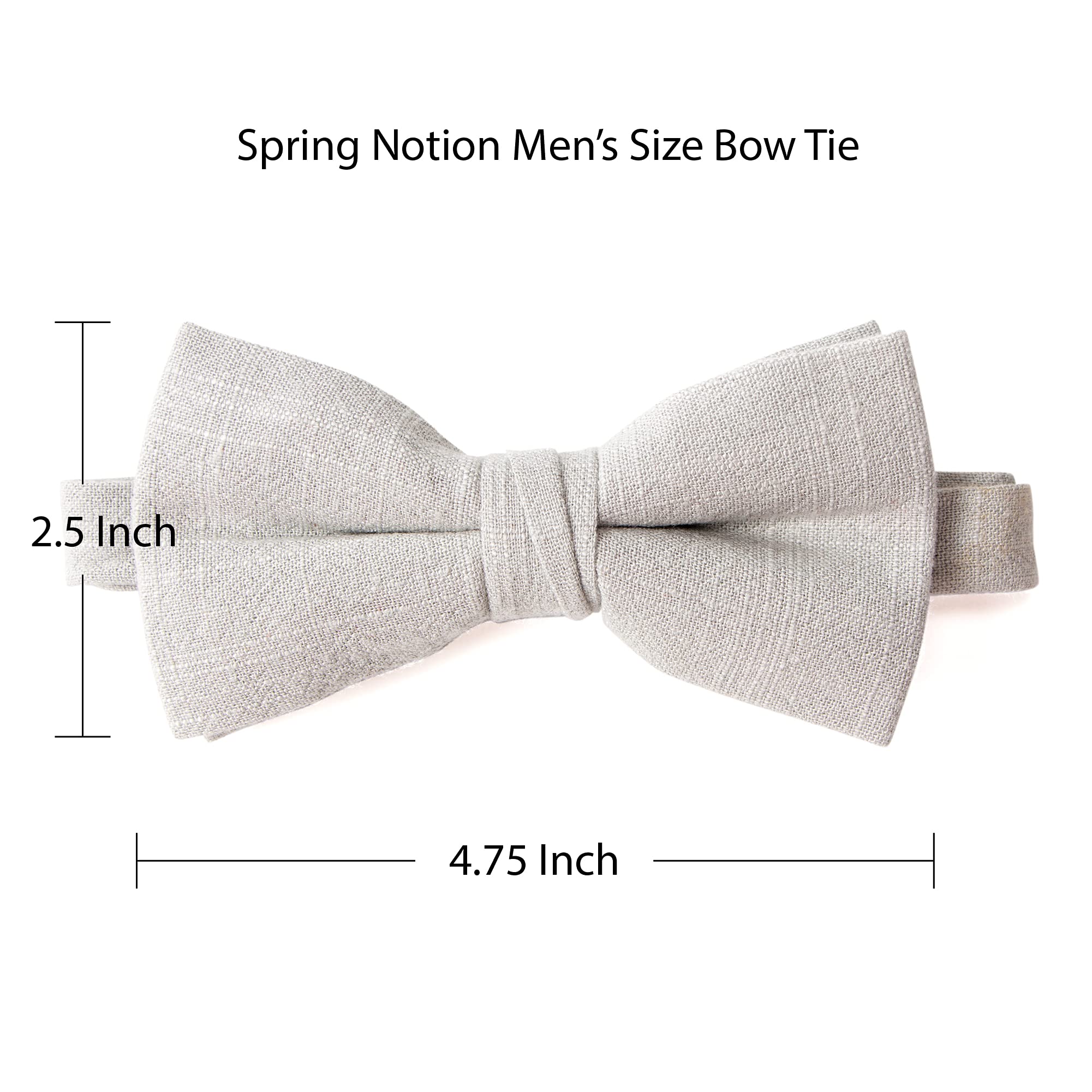 Spring Notion Mens' Linen Blend Suspenders and Bow Tie Set for Groomsmen Wedding, Sage 42 Inch