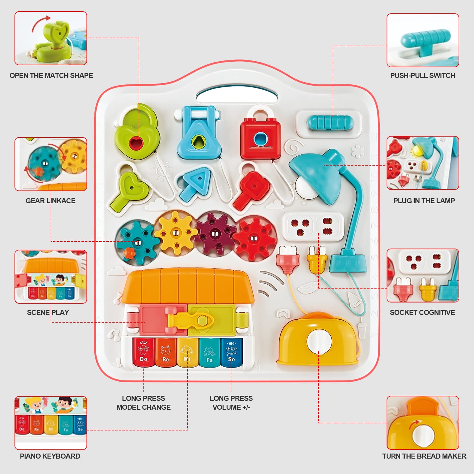 YOOYID Learning and Groove Musical Table with Lights & Melodies, Activity Table for Toddlers 1 2 3 Years Old