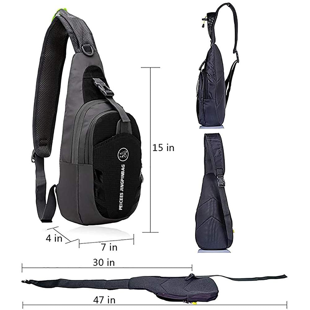 Peicees Waterproof Small Sling Bag for Men Women Crossbody Mini Chest Pack one shoulder backpack For Sport Outdoor Hiking