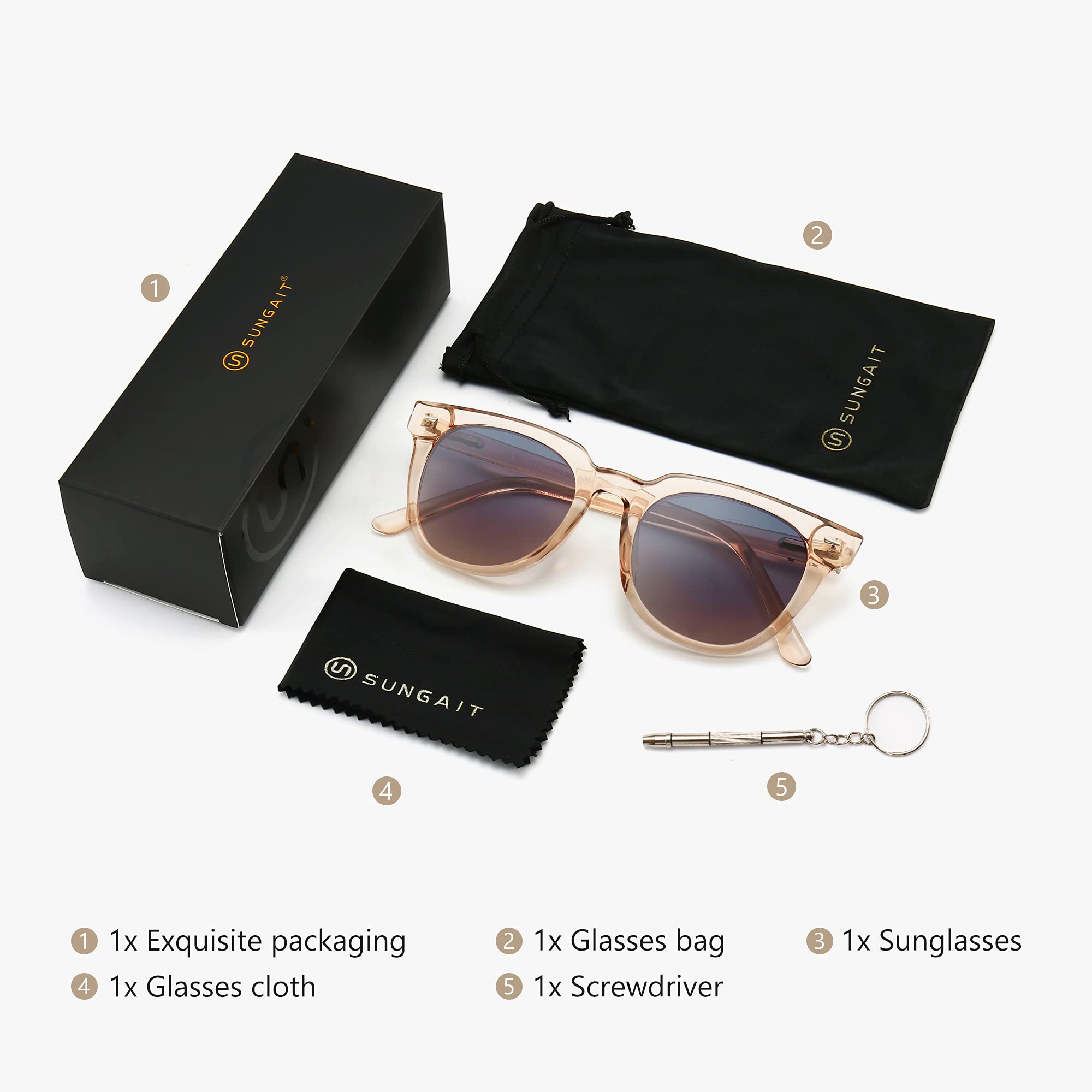 SUNGAIT Classic Retro Polarized Sunglasses for Women Trendy Sun Glasses UV400 100% Protection