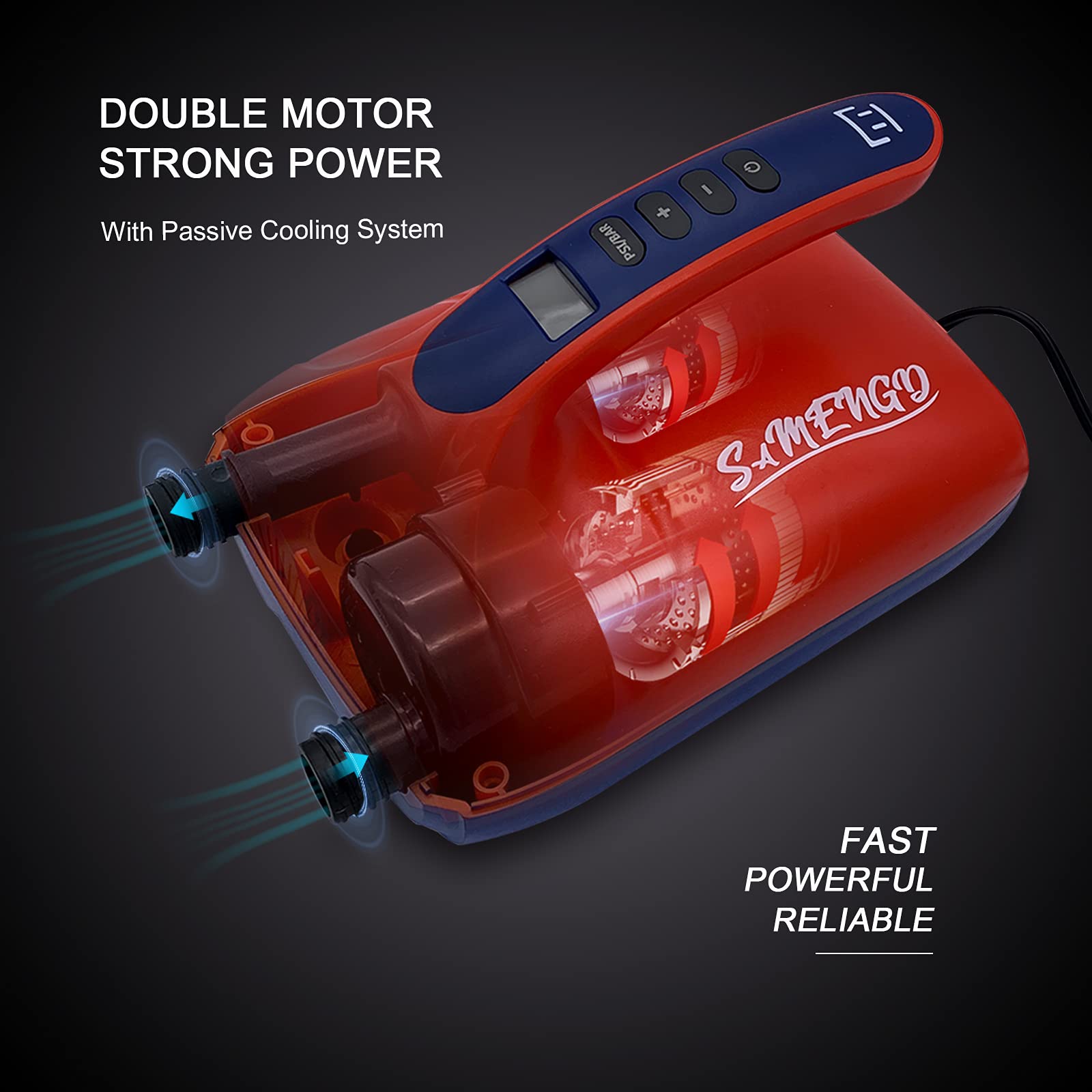 Rechargeable Electric SUP Paddle Board Pump - 16PSI Rechargeable SUP Pump 12V Stand Up Paddle Board Electric Pump Inflator/Deflator - Portable Air Compressor for SUP, Boat, Pool Inflatables