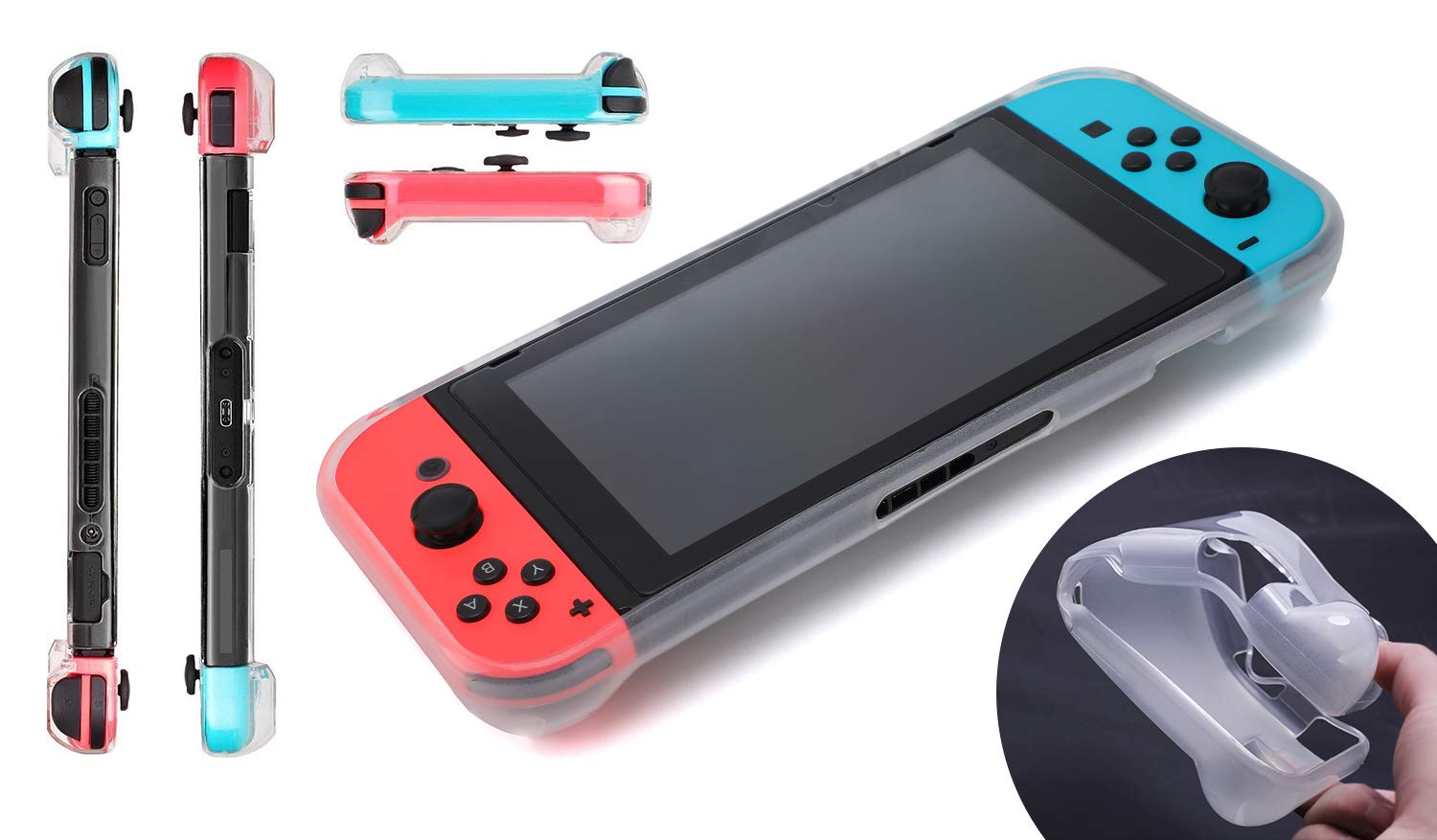 Nintendo Switch Case with Screen Protector - Zodight Hard Travel Carry Case + Protective Cover + TPU Protective Film + Charge Cable, Larger Storage Space for Nintendo Switch Console & Accessories