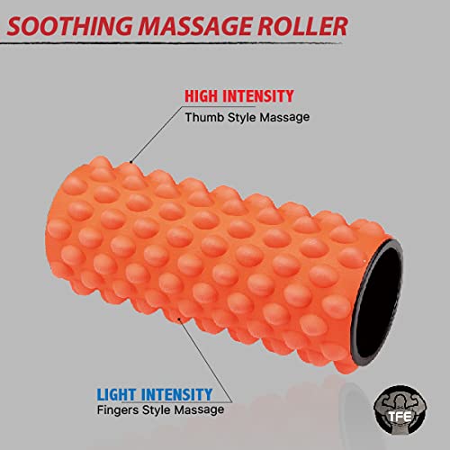 TFE TARGET FITNESS EQUIPMENT Massage Foam Roller Deep Tissue Massager for Massaging Muscles and Soothing fascial Trigger Points (Orange)