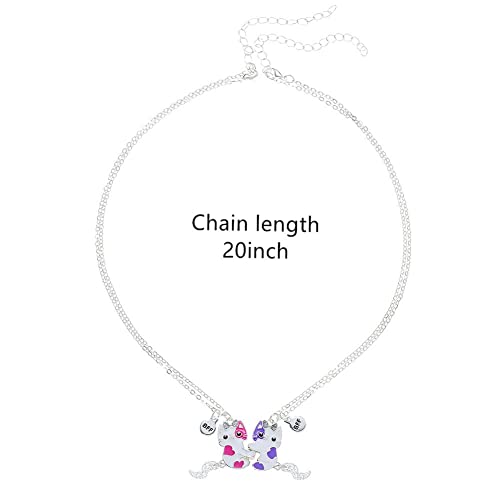 Saalort Best Friends Necklace for 2 Magnetic Split Heart Necklaces Set Friendship Gifts BFF Matching Pendant (Cat)