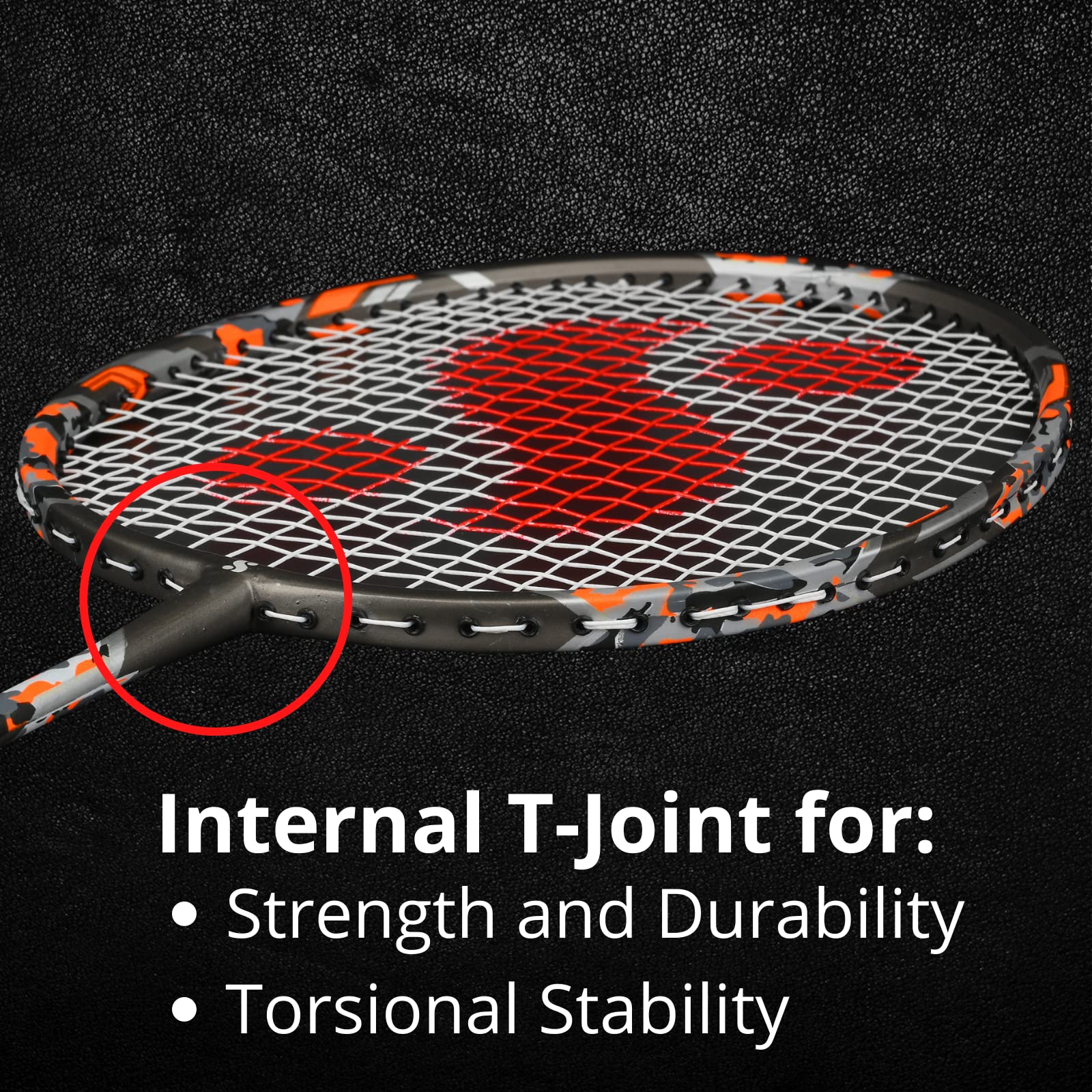 Silver's Silver’s 2 Player Uni-Piece Semi-Graphite Badminton Racket Set | Includes Rackets, 1 Padded Bag, 6 Nylon Shuttlecocks and Extra Overgrip Tapes Grey/Orange Camo, Grey/Yellow Camo