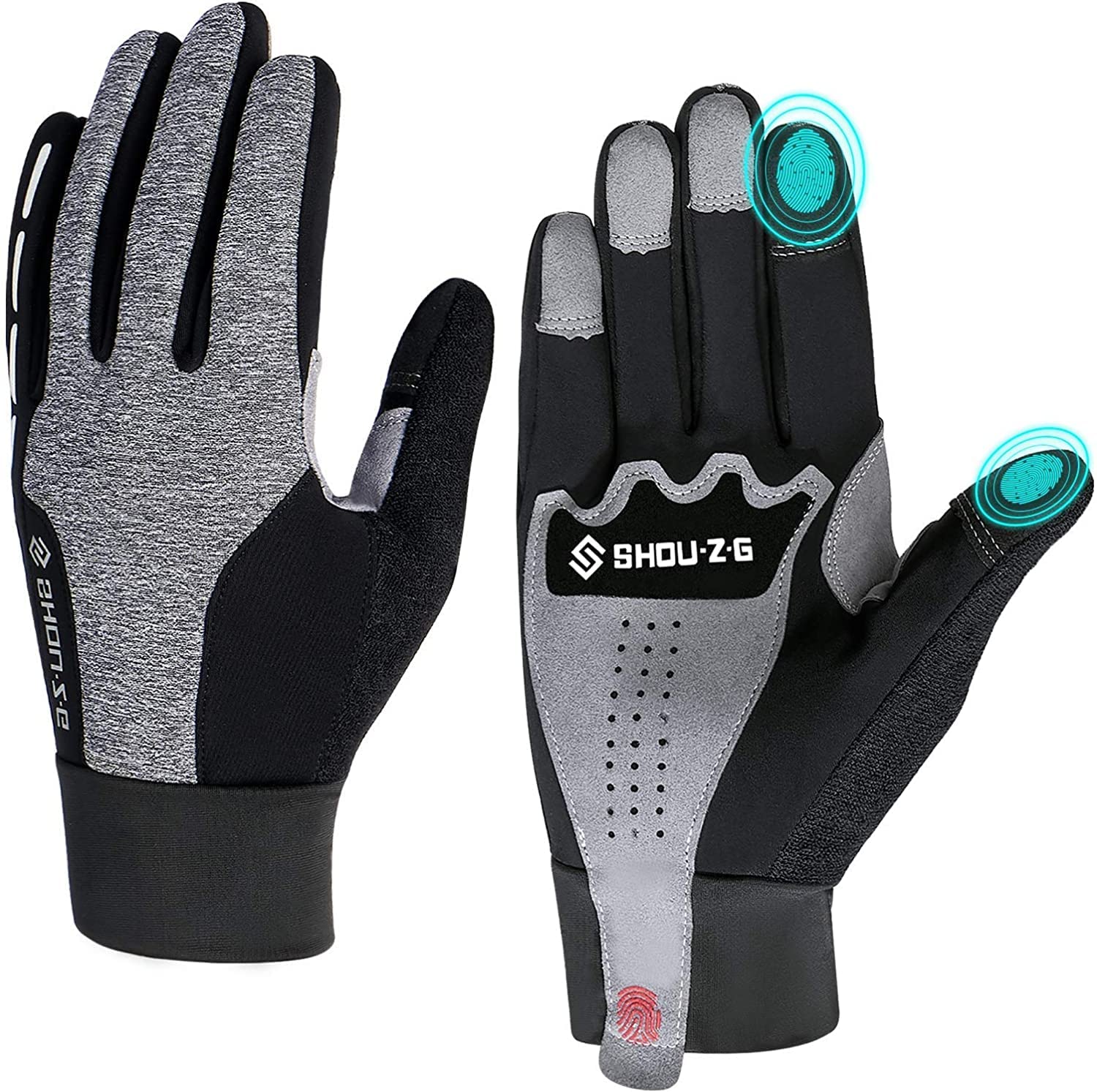 Winter Running Gloves, Touch Screen Warm Gloves Men & Women, Great Grip Running Cycling Driving Training Motorcycle Gloves Windproof Waterproof Cycling Driving Texting