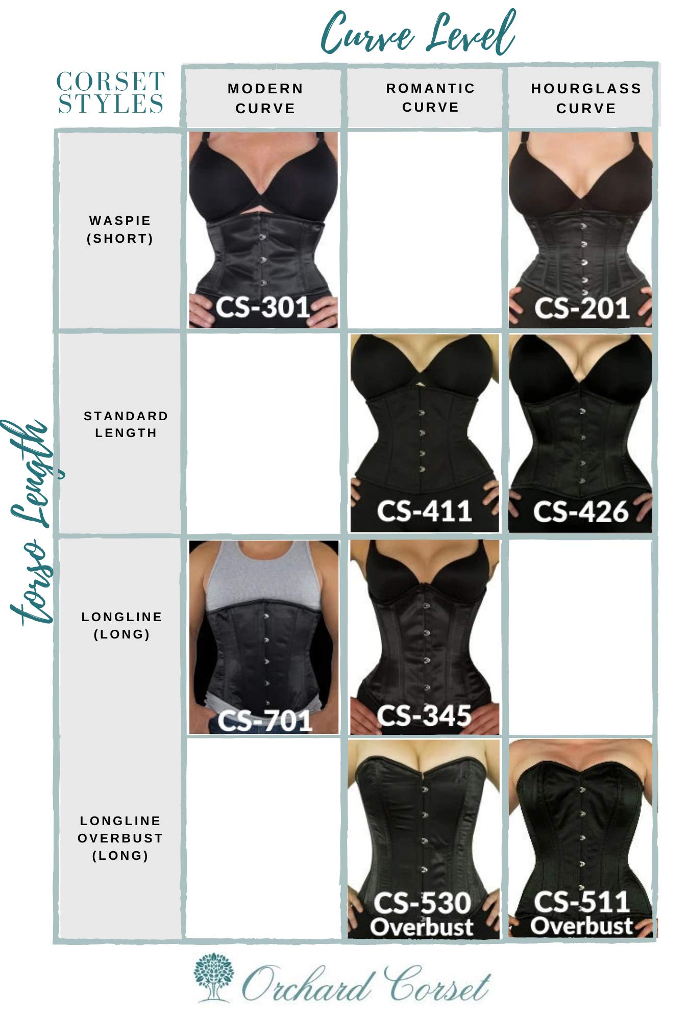 Orchard Corset CS-201 Womens Cotton Underbust Original Steel Boned Waist Trainer Corset - Black 28