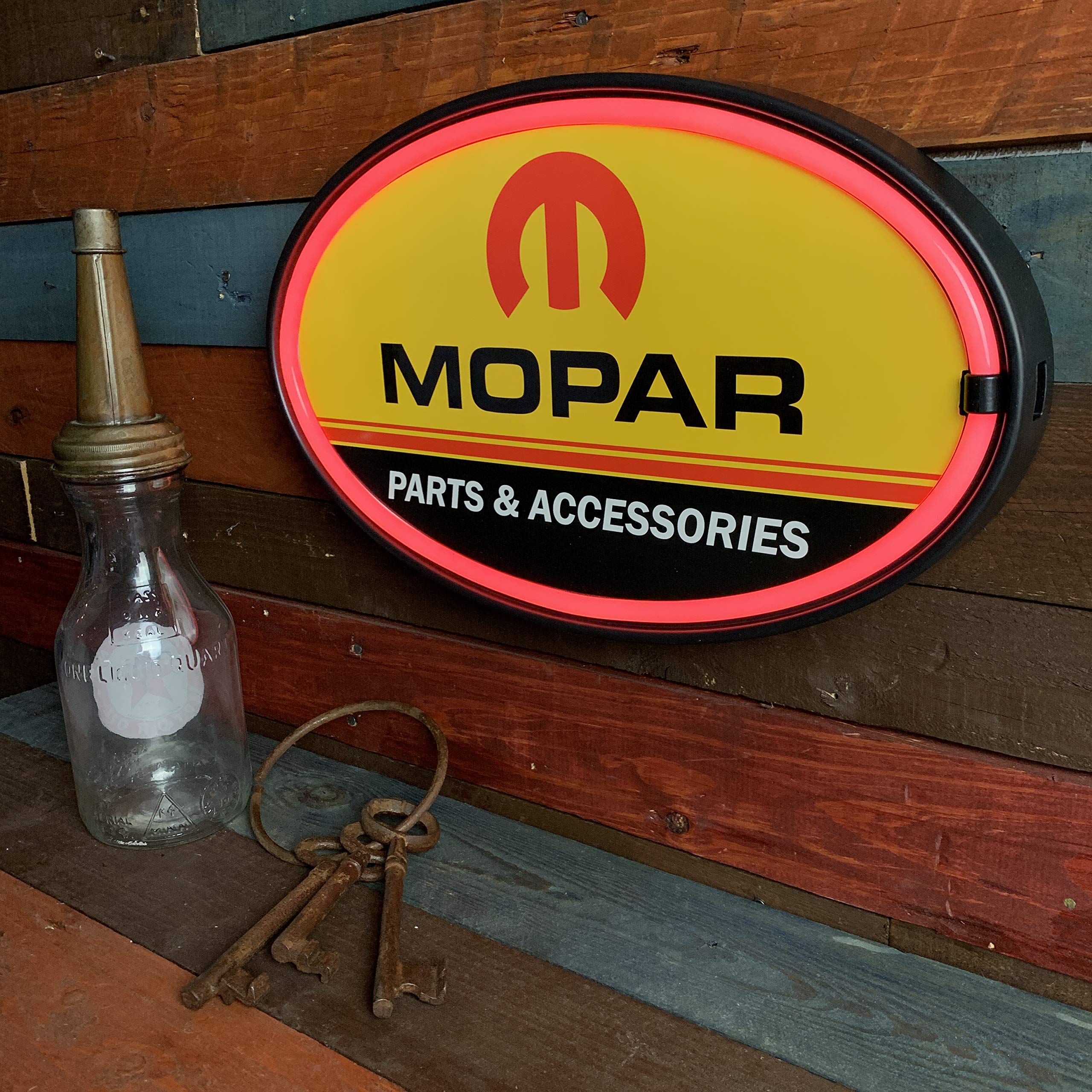 Parts & Accessories LED Light Rope Sign, Electric Red LED Light Rope with Neon Effect Outlines Sign, 16β Oval Shaped, Officially Licensed, Plug-in or Battery Powered Wall Decor