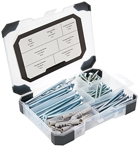 TIMCO TRAY300 Screws, Plug & Drill Bit Silver Tray-91pcs Mixed Tray