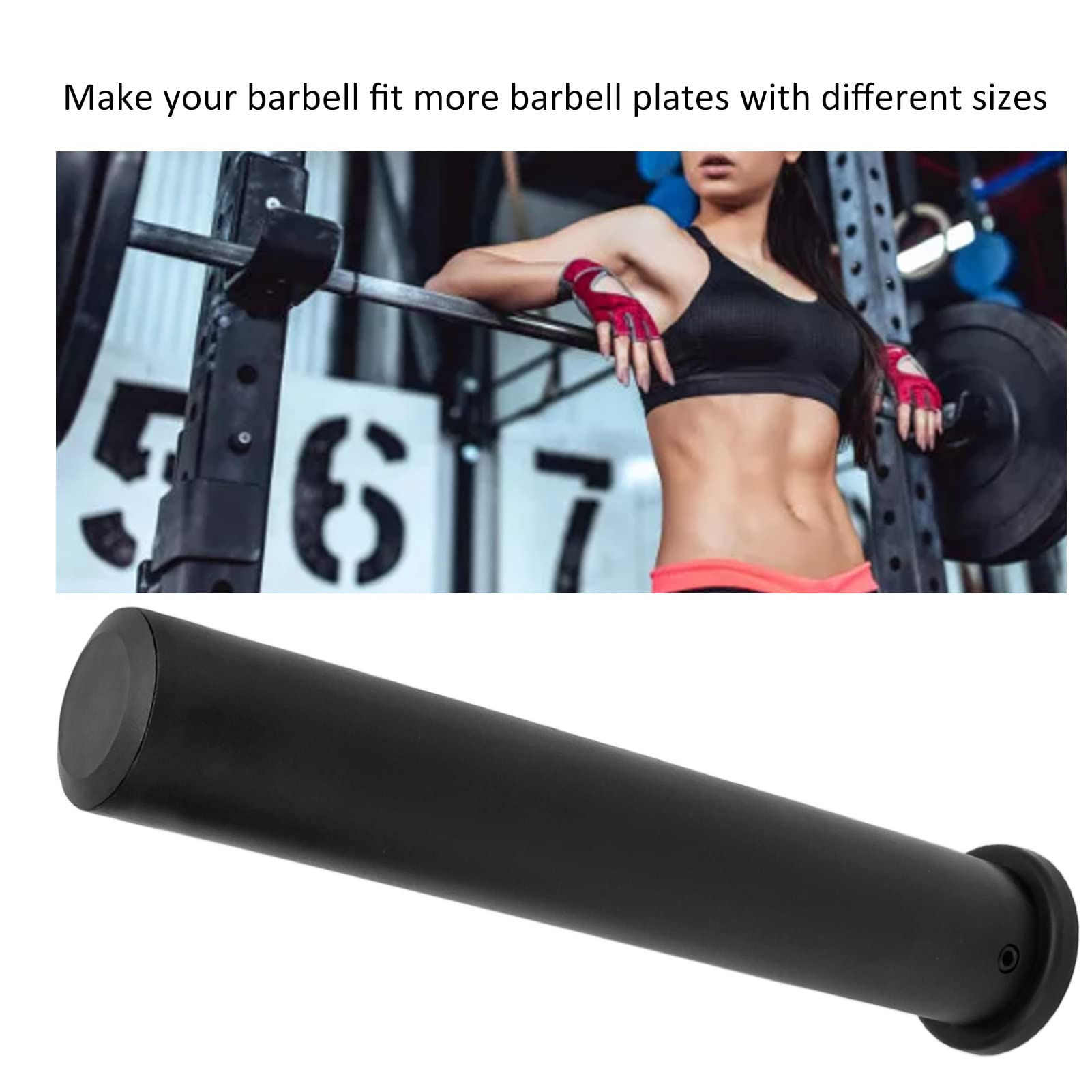 plplaaoo Olympic Adapter Sleeve,Olympic Weight Plate Posts,1.97in Black Nylon Olympic Adapter Sleeve Converts 0.98" Standard Weight Plate Postswith Hex Wrench