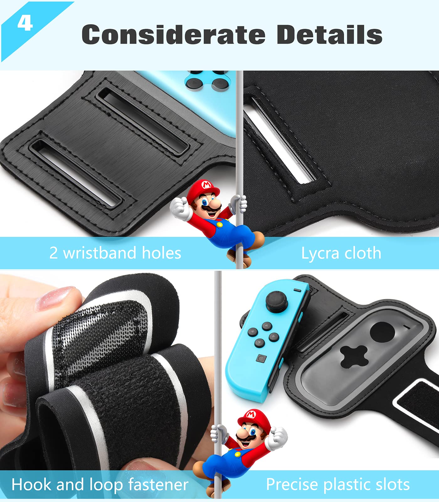 TiMOVO Wrist Bands Straps Compatible with Nintendo Switch 2024 2023 2022 2021 2020, Switch Sports, Switch Zumba Burn It Up, Cardio Boxing Series,(2 Pack) Adjustable Elastic Armband for JoyCon