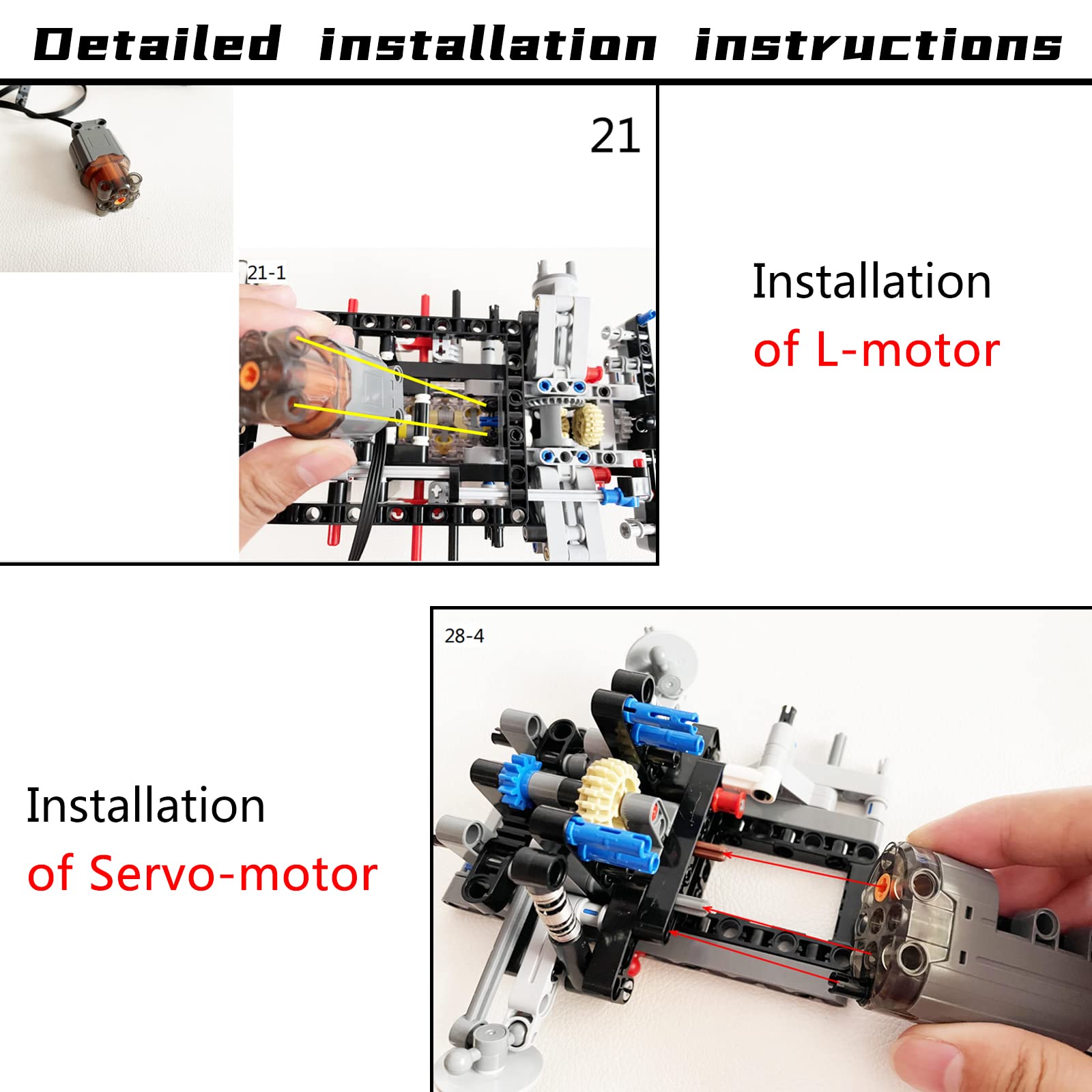 MYMG for Lego Technic 2022 Ford GT 42154 Super Motor and Remote Control Upgrade Kit, 2 Motors, PDF Instructions, Compatible with Lego 42154(Model not Included)