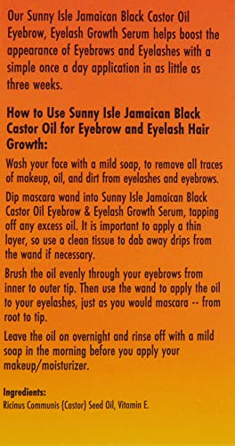 Sunny Isle Jamaican Black Castor Oil Eyelash & Eyebrow Growth Serum 2oz