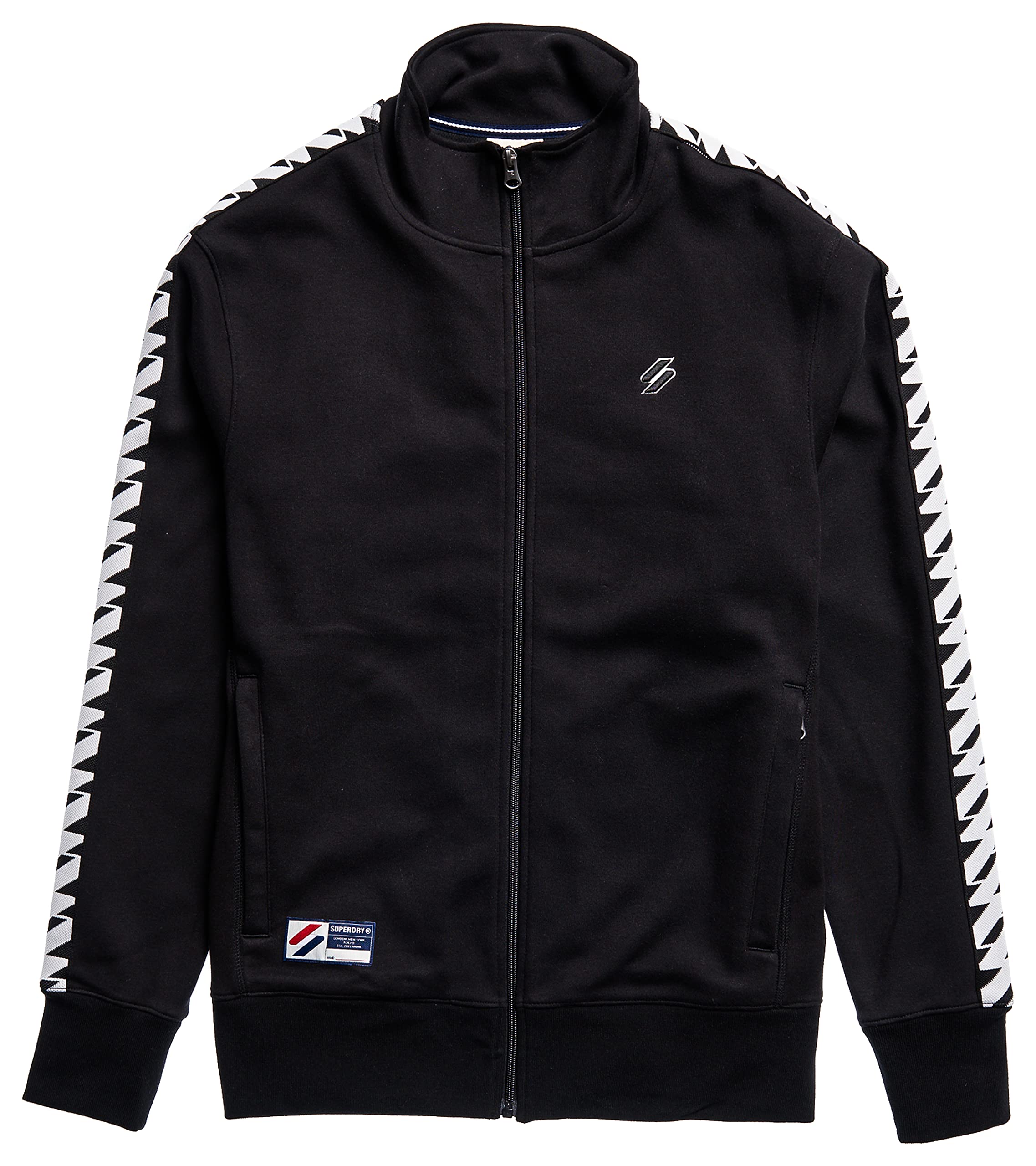 Superdry Men's SDRY Code Tape Track Jacket, Black, XLarge