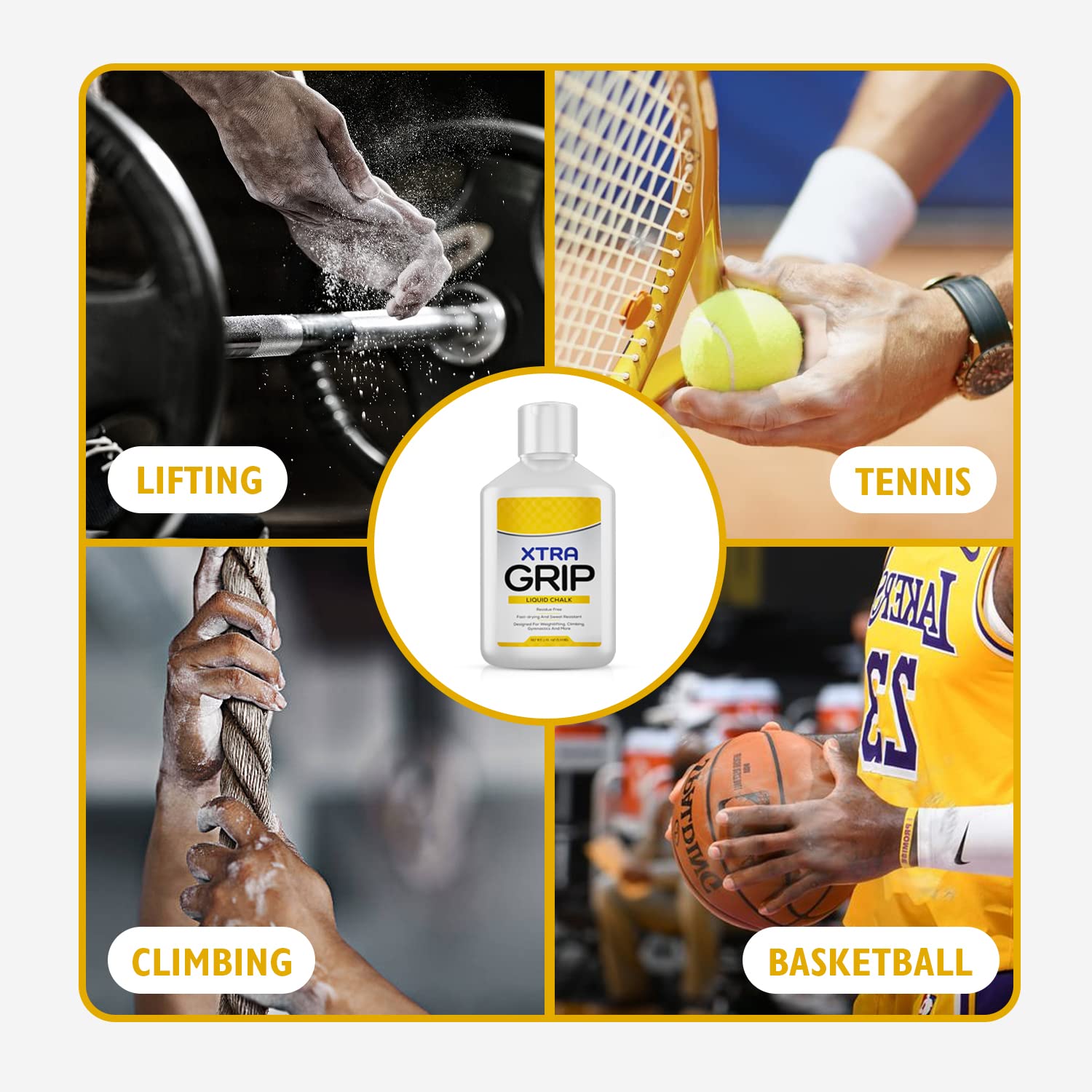 Xtra Grip Liquid Chalk -Sport Grip Solution- Pole Grip -Gym Chalk for Weight Lifting -Improve Grip-Chalk for Climbing- Chalk for Pole Dancing - Lotion for Gaming- Dry Hands - Grip for Pole Dancing