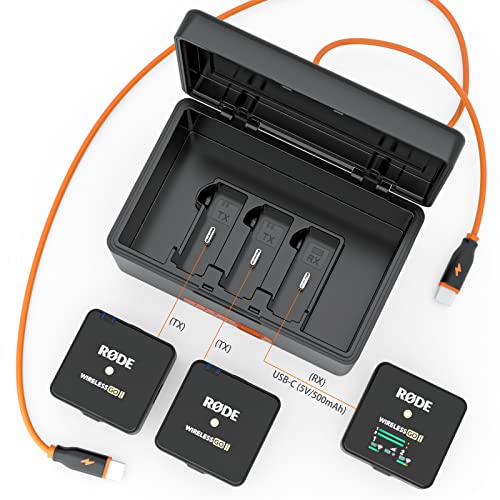 Wireless Charging Case, ZGCINE R30 Pro Built-in 3400mAh Battery with 3-Channel PD Fast Charging Port Compatible for Rode Microphones Wireless GO 2 & Rode Microphones Wireless GO