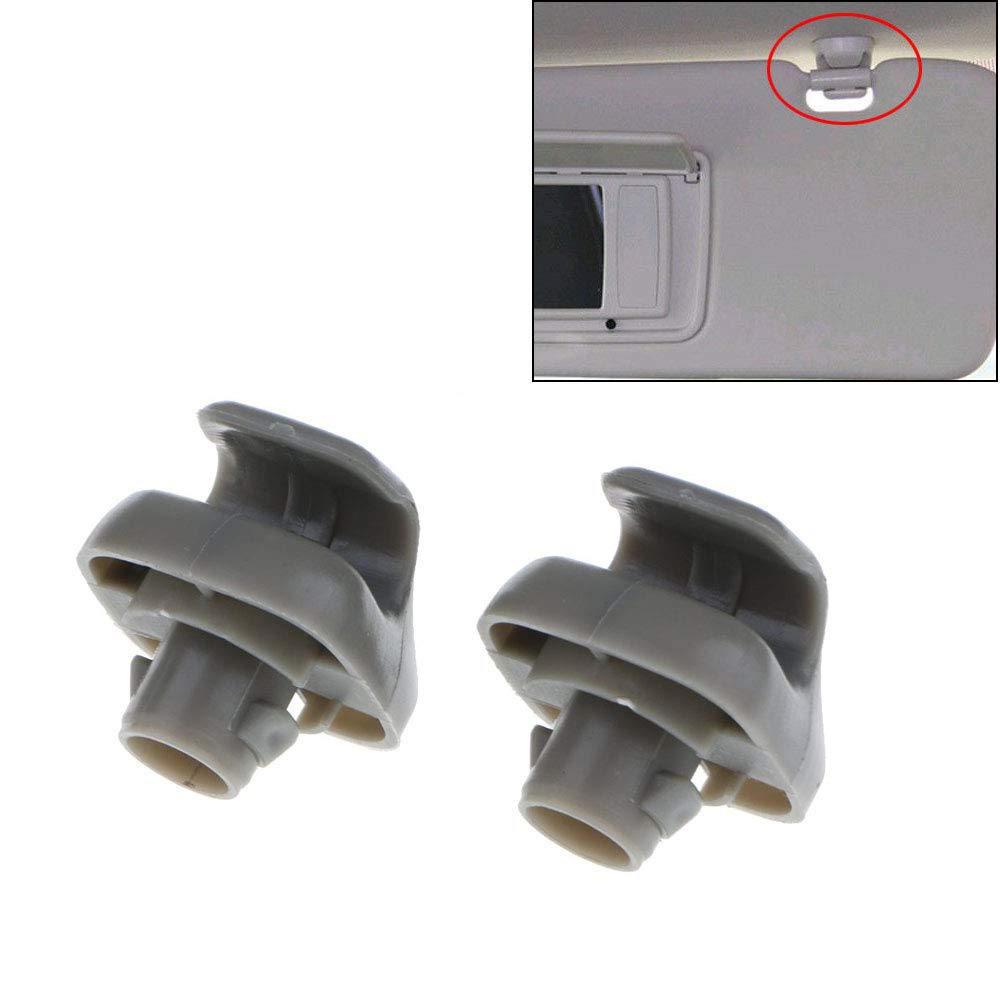 Poweka Sunvisor Clip Hook Replacement Compatible with 1998-2007 Accord 1996-2004 Civic 2007-2011 CR-V 1999-2010 Odyssey 2006-2011 Ridgeline, Replace 888217-S01-A01ZA Gray Pack of 2
