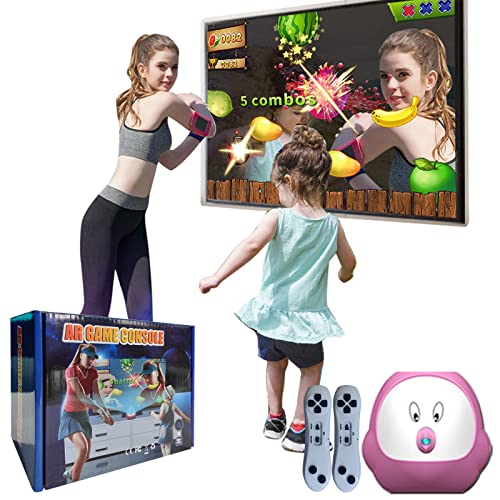 YRPRSODF Game Console for Kids & Adults, Electronic HD Video Game System with 100+ Games, 17 Camera AR Games, 2 Motion Sensor Game Controllers,PC TV Plug and Play, Toy Gift for Boys & Girls Age 3+