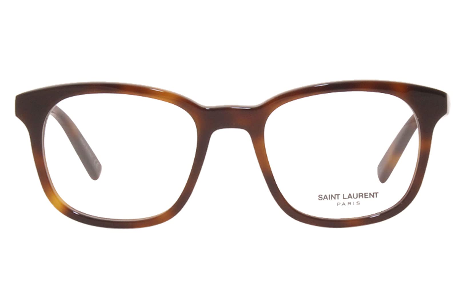 Saint Laurent SL-459 003 Eyeglasses Men's Havana/Silver Logo Full Rim Square