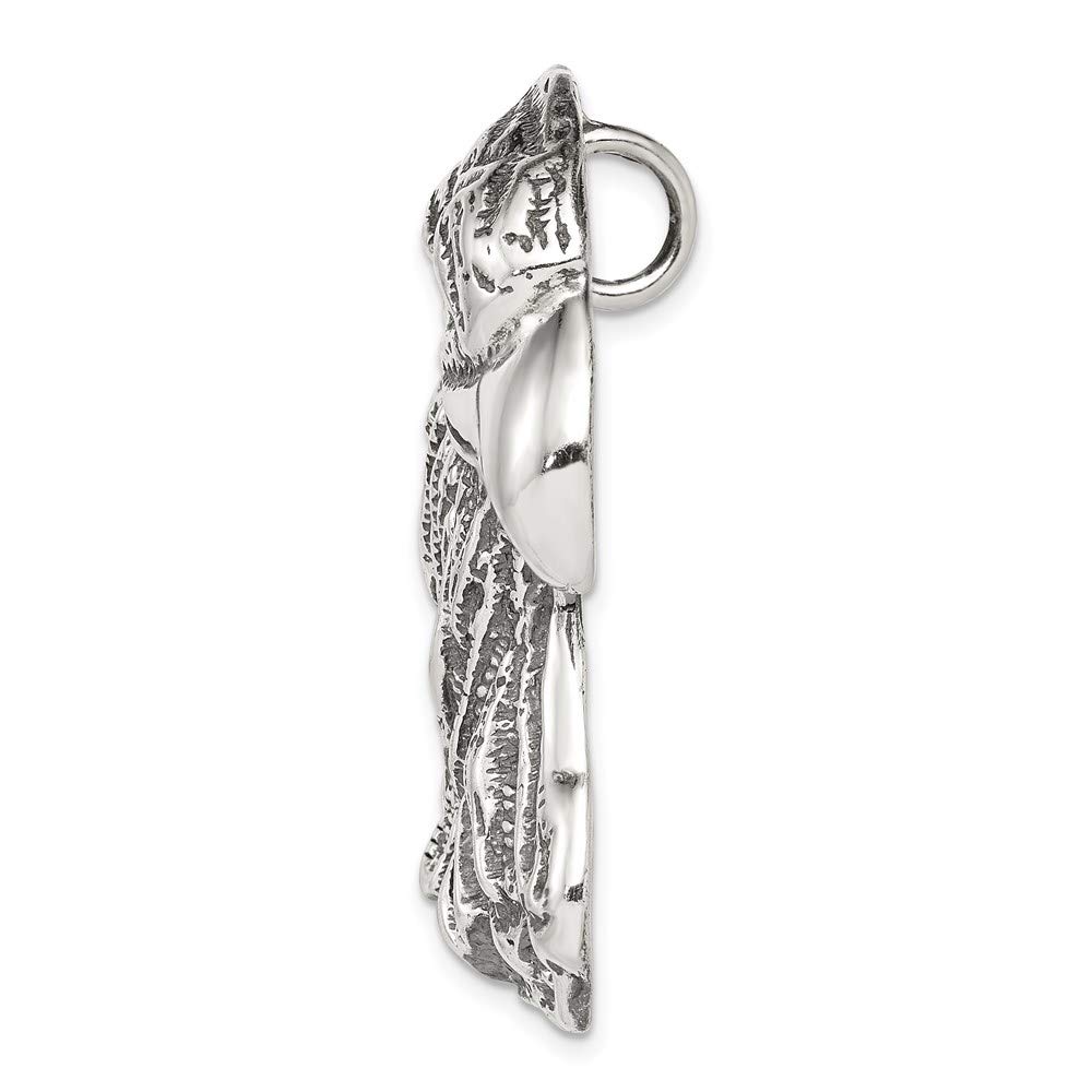 Sterling Silver Antiqued Eagle Head Pendant 39mm 33mm style QC4083
