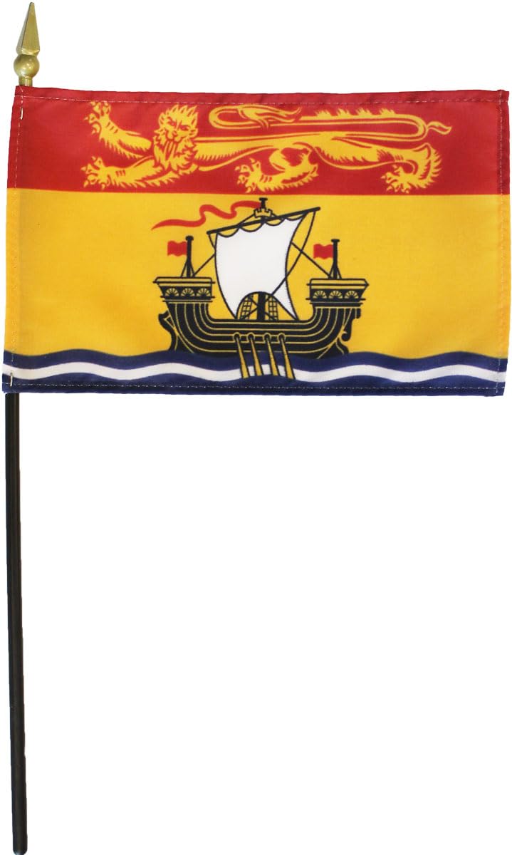 New Brunswick - 4 in x 6 in Canadian Province Stick Flag