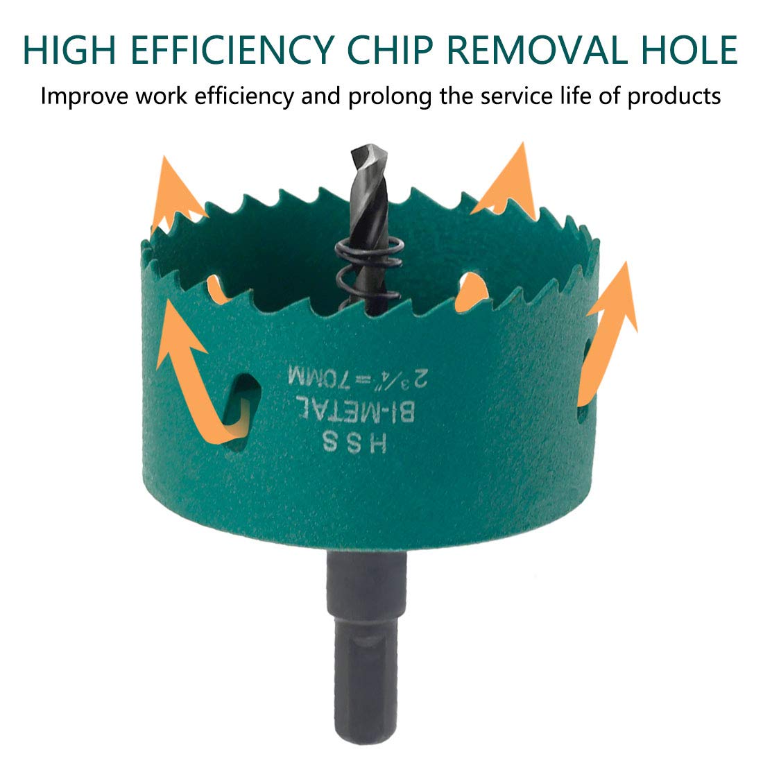 Suiwotin 2 3/4 inch/70mm Hole Saw BI-Metal Hole Saw Tools,Hole Cutter, Cut Smooth and Fast for Cornhole Boards, Wood, Plastic, Drywall, Fiberboard