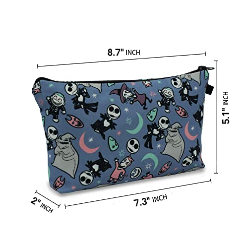 vaoruteng Dead Skull Pattern Cosmetic Bag Makeup Bag for Women Waterproof Zipper Travel Portable Storage Bag 1
