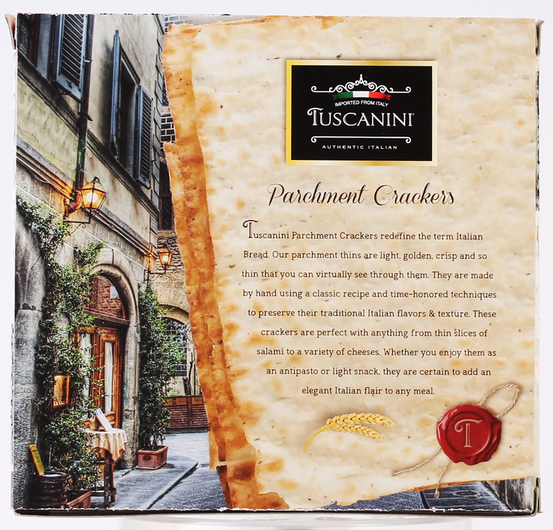Tuscanini Parchment Crackers, Olive Oil 3.5oz (2 Pack) Paper Thin & Crisp Italian Crackers Seasoned with Olive oil and Salt, Certified Kosher