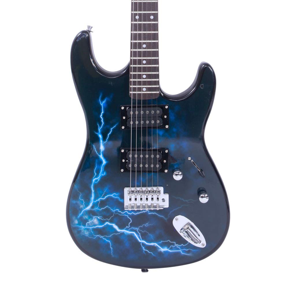 YUFUDE Electric Guitar Full Size 6 String with Strap, Guitar Bag, Power Cord,Plectrums (Black)