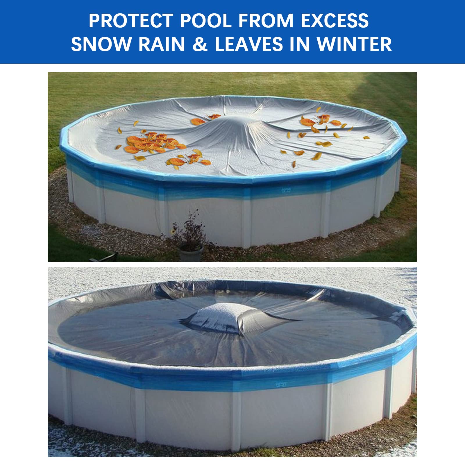Pool Pillows for above Ground Pools,4 X 15FT Pool Cover Air Pillows Closing Winter Kit, Cold Resistant Winterizing Float Pillow for Swimming Pools