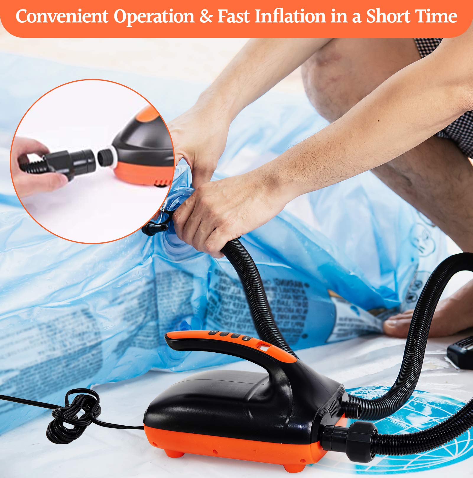 SUP Air Pump Portable, Digital Smart Inflation & Deflation Dual-Use High-Pressure sup inflator Pump, Sup Pump for Paddle Board, Inflatable Tent, Boats, Pool