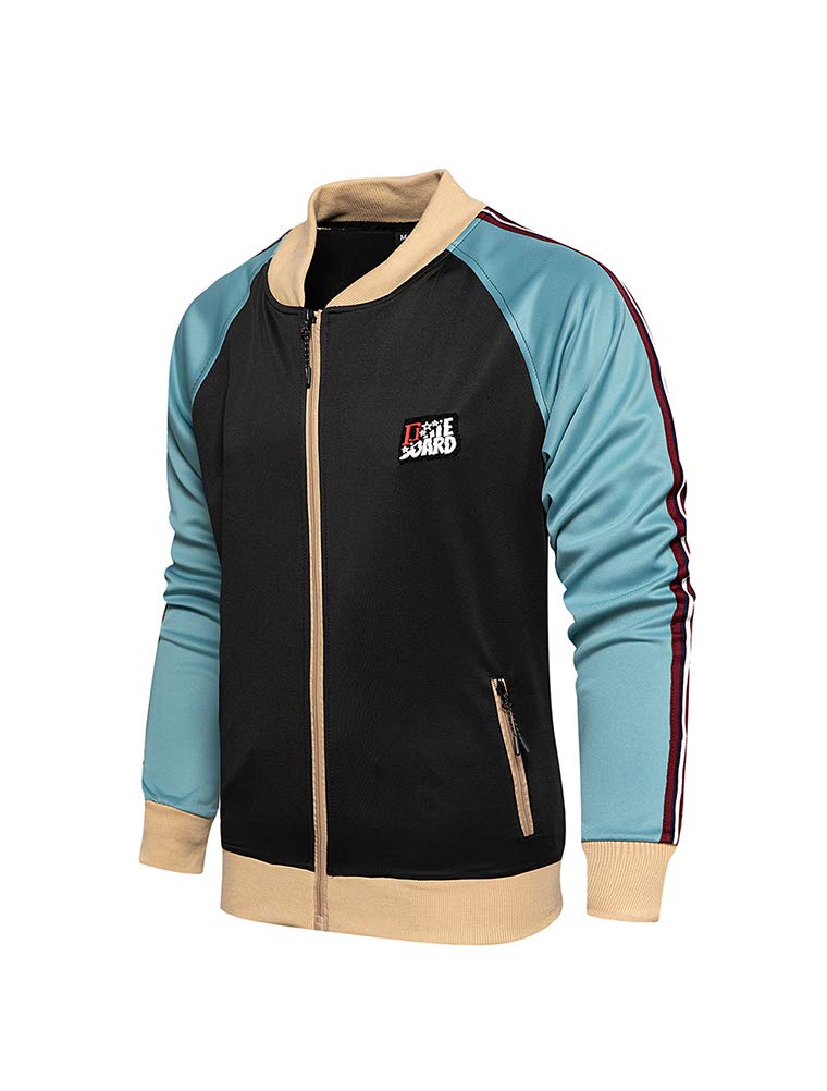 PASOK Men's Tracksuits 2 Piece Set Outfit Full Zip Jogging Sweatsuits Activewear Sport Suit Style 3 Black 2XL