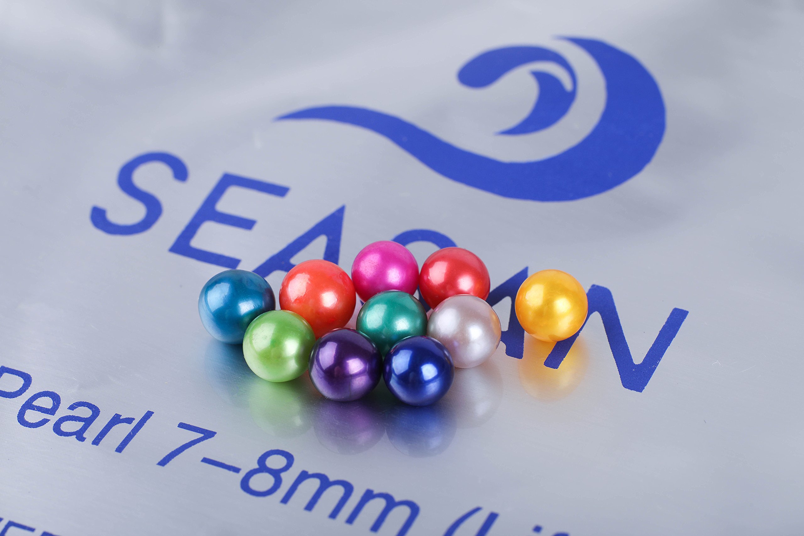 SEASAN Triplets Oyster Pearls Freshwater Cultured Oysters with Triple Pearls Inside 10 PC (7-8mm)