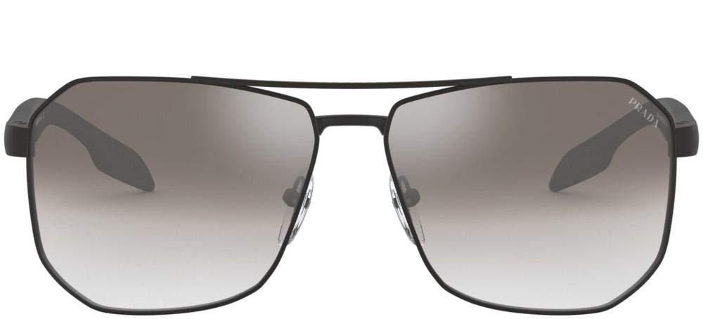 Prada Linea Rossa PS 51VS Men's Sunglasses Matte Black/Gradient Grey Mirror Silver 62