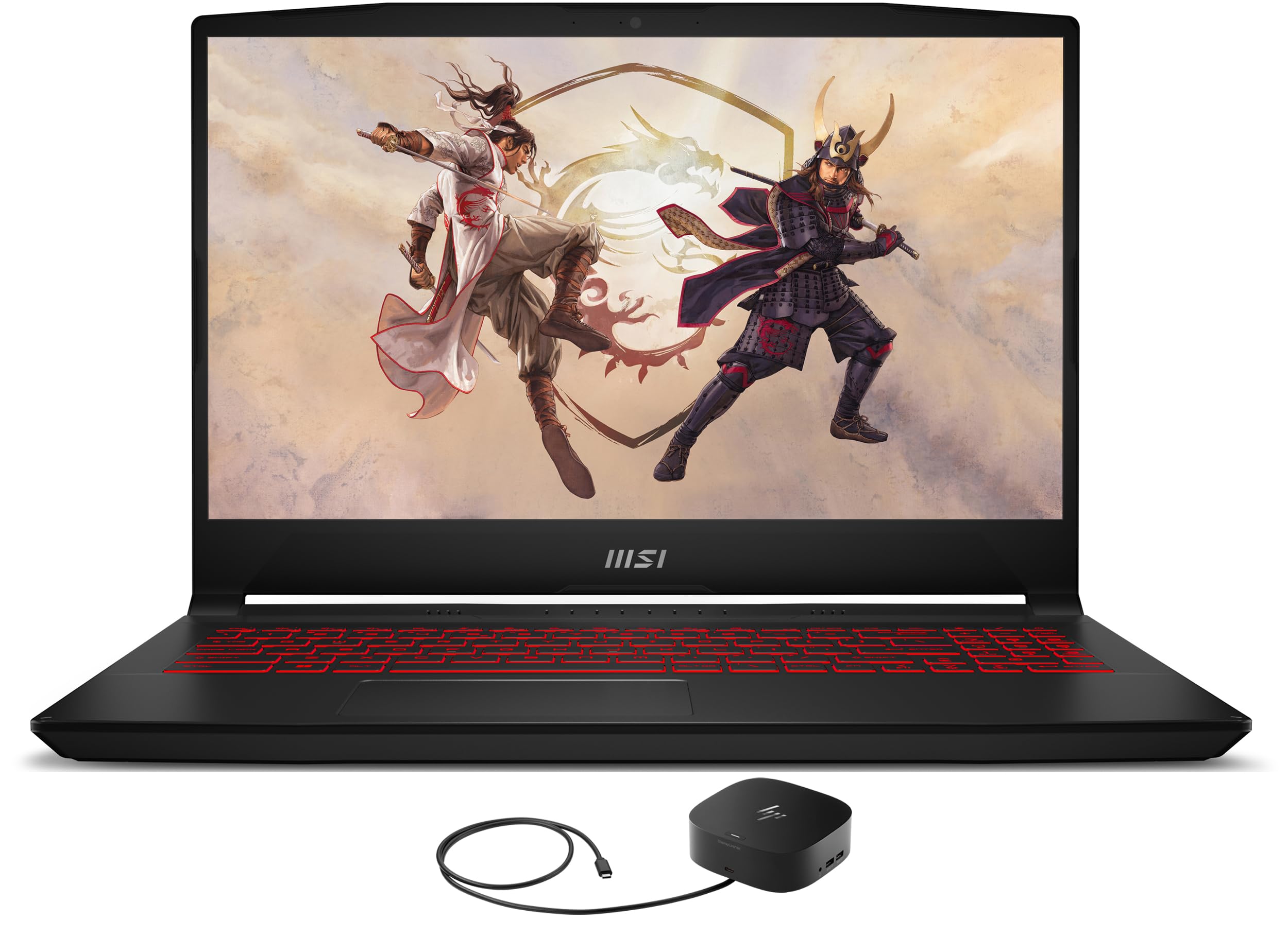 MSI Katana GF66 Gaming Laptop (Intel i7-12700H 14-Core, 64GB RAM, 2x8TB PCIe SSD RAID 1 (8TB), GeForce RTX 3060, 15.6" 144Hz Full HD (1920x1080), Wifi, Bluetooth, Win 11 Home) with G2 Universal Dock