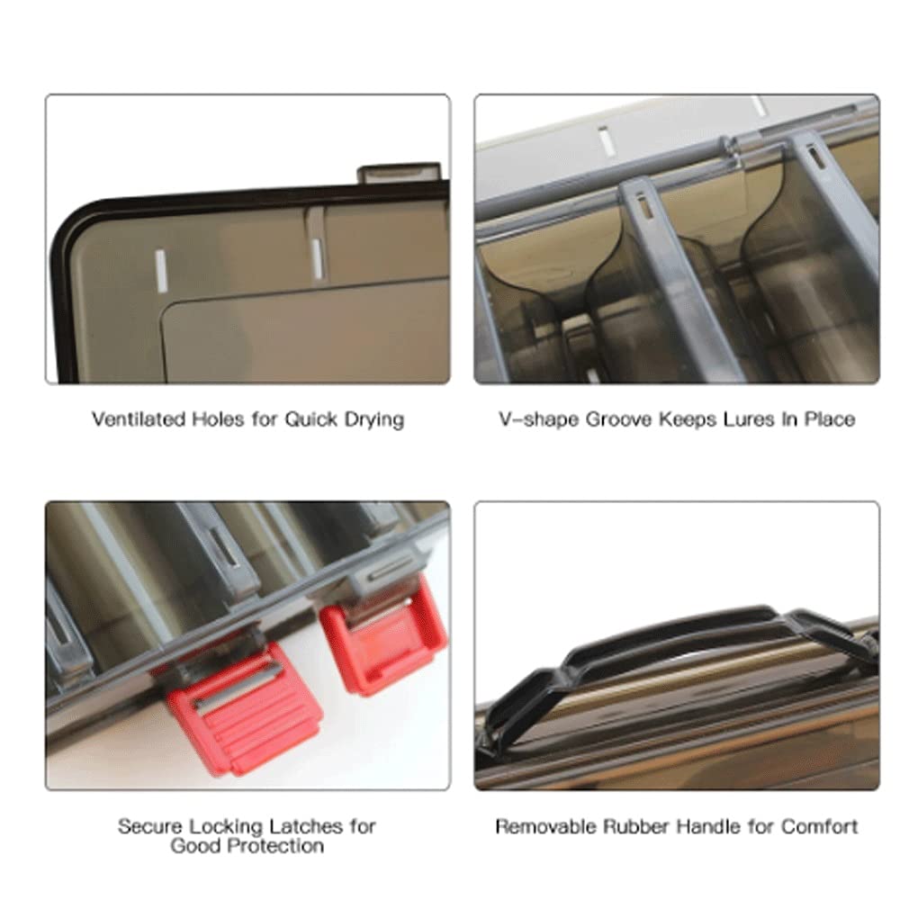 UXZDX CUJUX Double-Sided Plastic Bait Box Bait Box Fishing Tackle Storage Box Fishing Tackle Tool Box