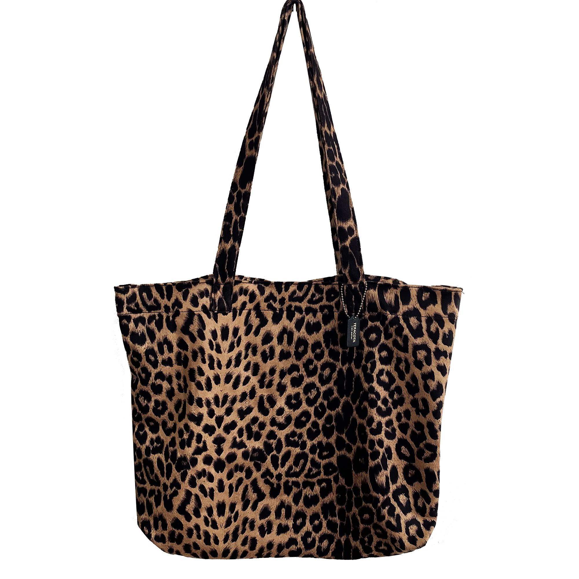 TERACOTA Leopard Shoulder Bag Soft Large Tote Purse Handbag Travel Satchel for Women