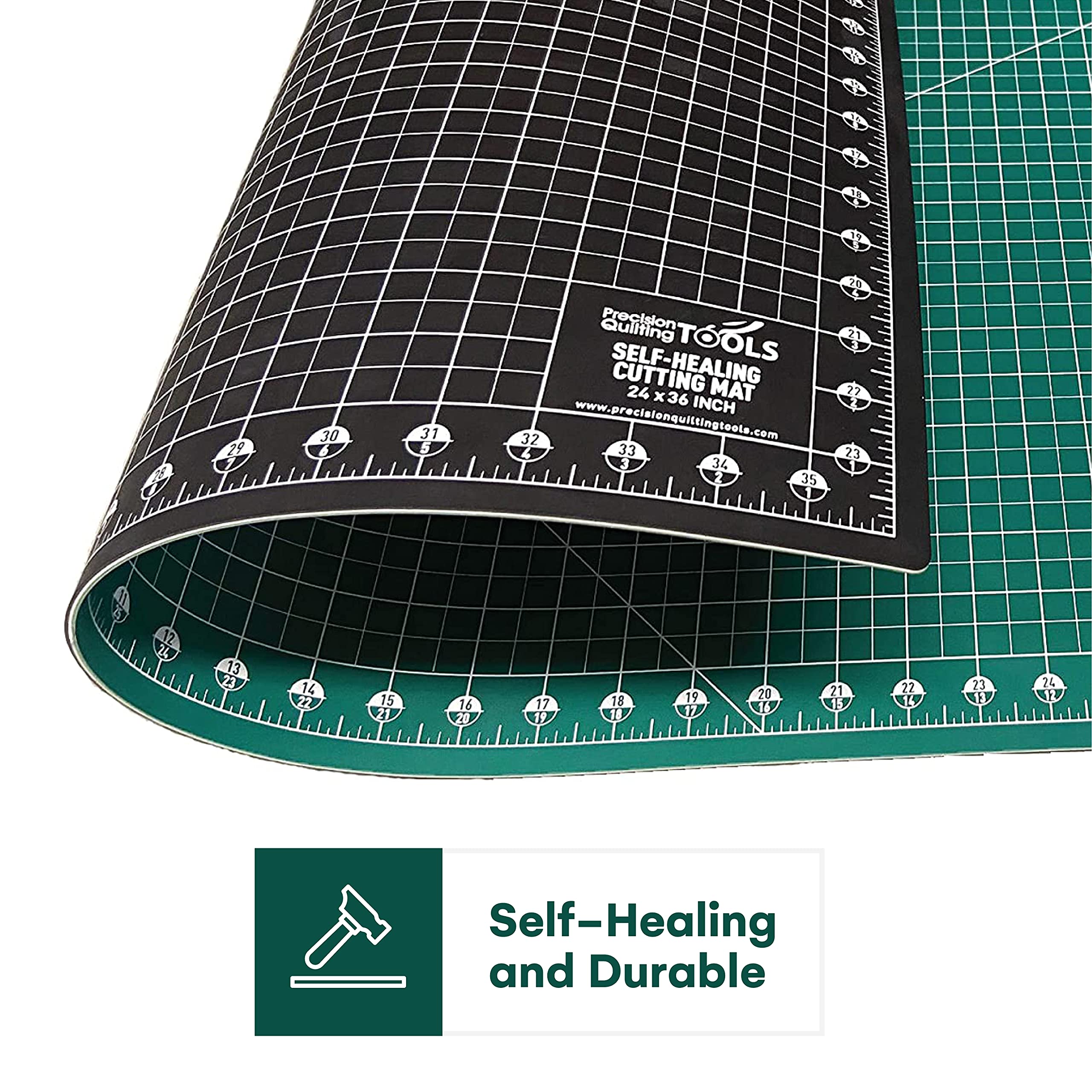 Precision Quilting Tools Self Healing Cutting Mat, 24” x 36”Double-Sided Rotary Cutter Mat for Sewing, Quilting, Fabric Cutting, Craft Mat, Fabric Scrapbooking Project, Sewing Essentials & Supplies
