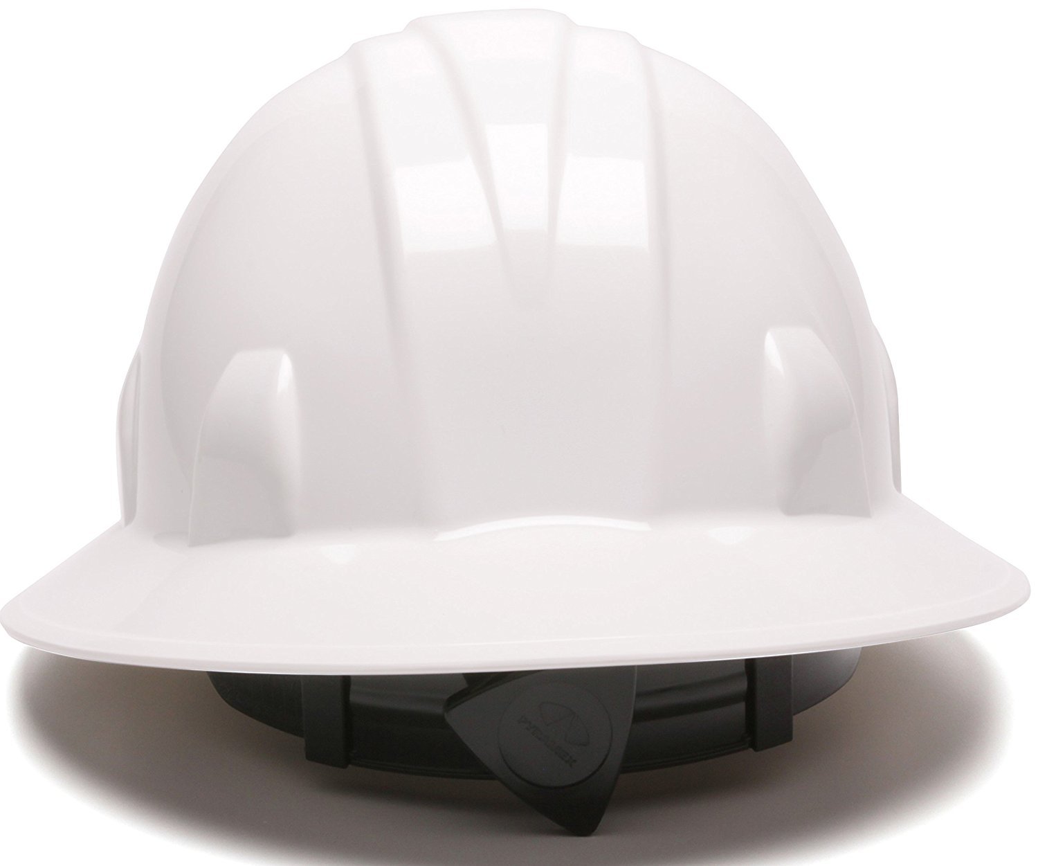 Pyramex HP24110 Full Brim Hard Hat 4 Point Ratchet Suspension - White, 12 Count