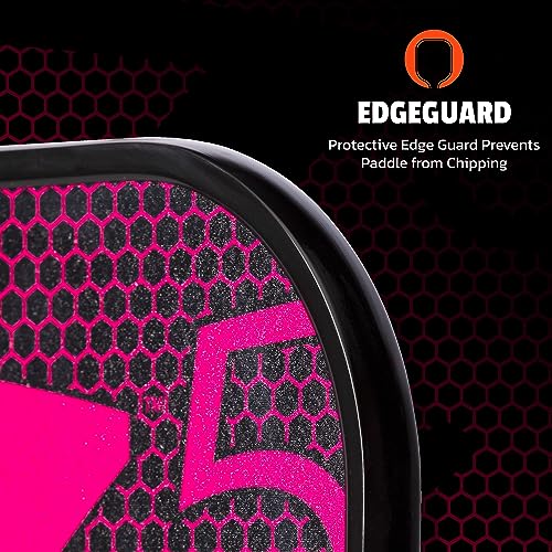 ONIX Graphite Z5 Pickleball Paddle (Graphite Carbon Fiber Face with Rough Texture Surface, Cushion Comfort Grip and Nomex Honeycomb Core for Touch, Control, and Power), Pink