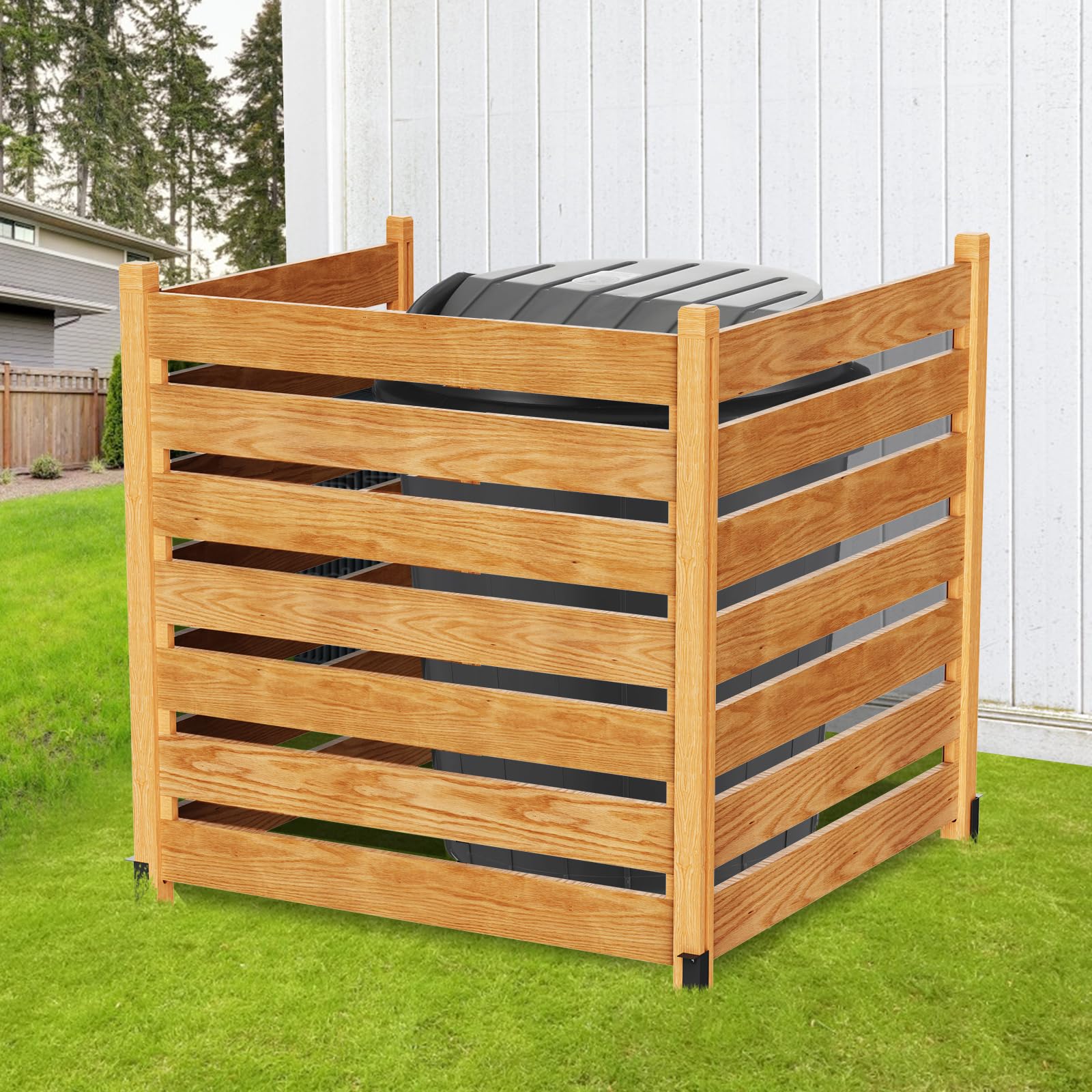 NAIZEA Collapsible Rain Barrel, Portable Water Storage Tank, Collapsible Rainwater Collection System Downspout, Garden Water Catcher Container with Filter Spigot Overflow Kit