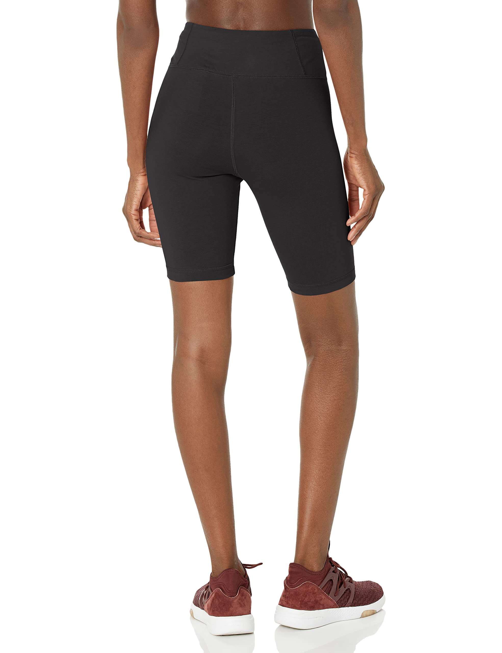 Reebok Women's Standard Active Bike Shorts, Black/Small White Logo, X-Large Plus