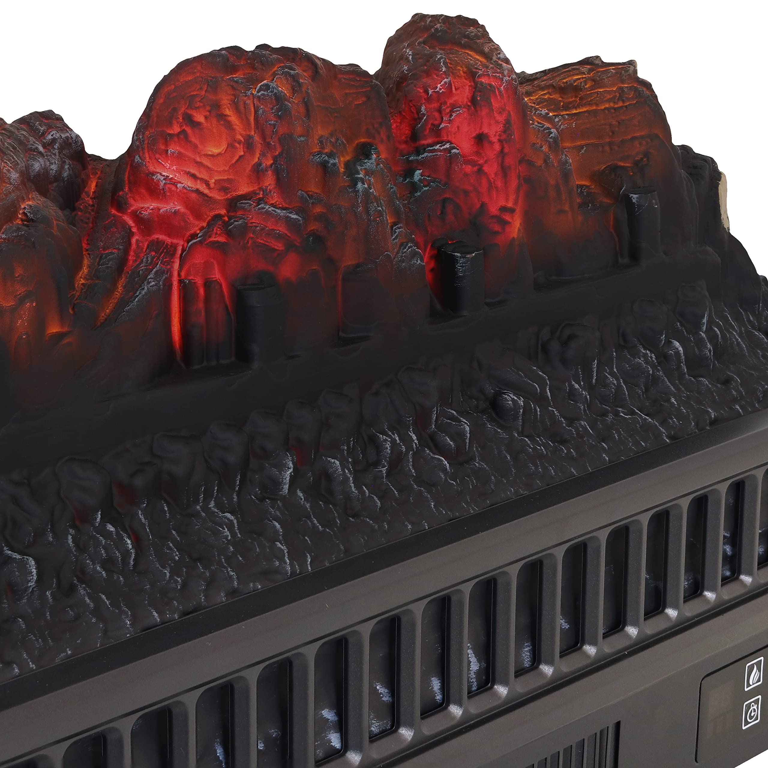 Sunnydaze Heated Log Electric Fireplace Insert Heater - Polypropylene Construction - Great for Existing Fireplaces