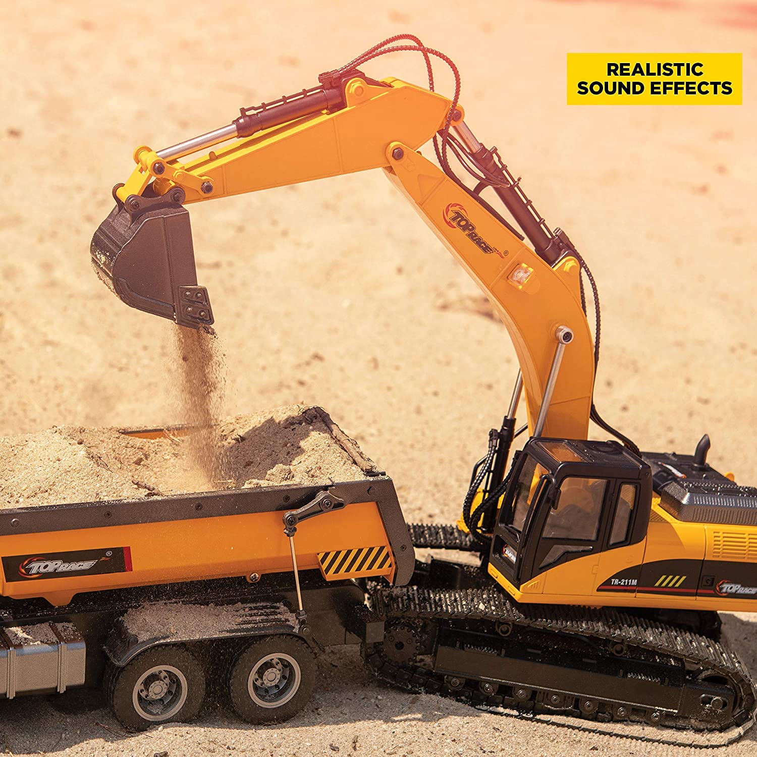 Top Race Remote Control Excavator & Dump Truck