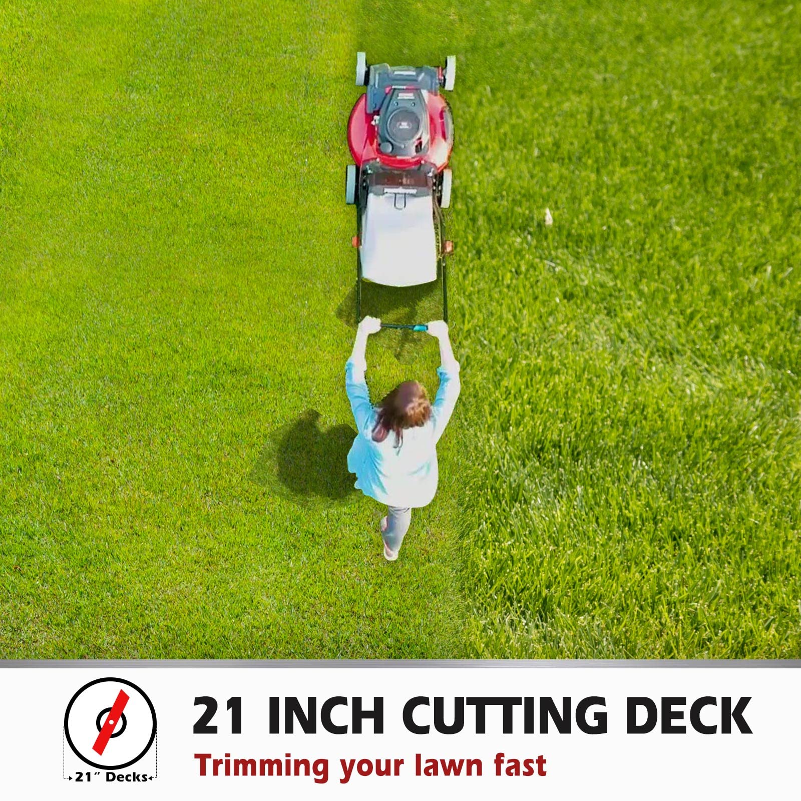 PowerSmart Gas Lawn Mower 21-Inch Self Propelled with 170cc Engine 3-in-1 Walk Behind DB2321SR