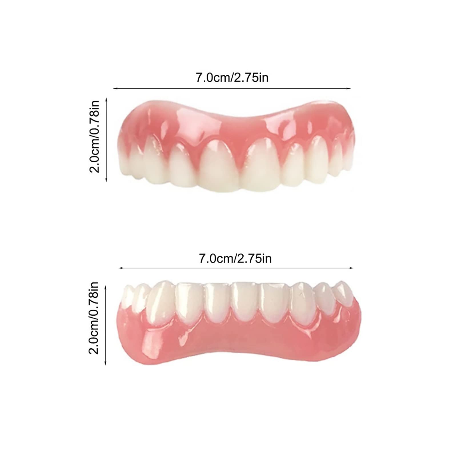 New Upgraded Dentures, Upper and Lower Denture Veneers Natural Shade and Comfort Fit, Women's and Men's Dentures