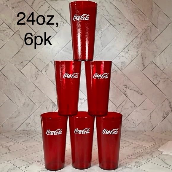 Supply Depot coca cola Restaurant Red Plastic Tumblers 24oz