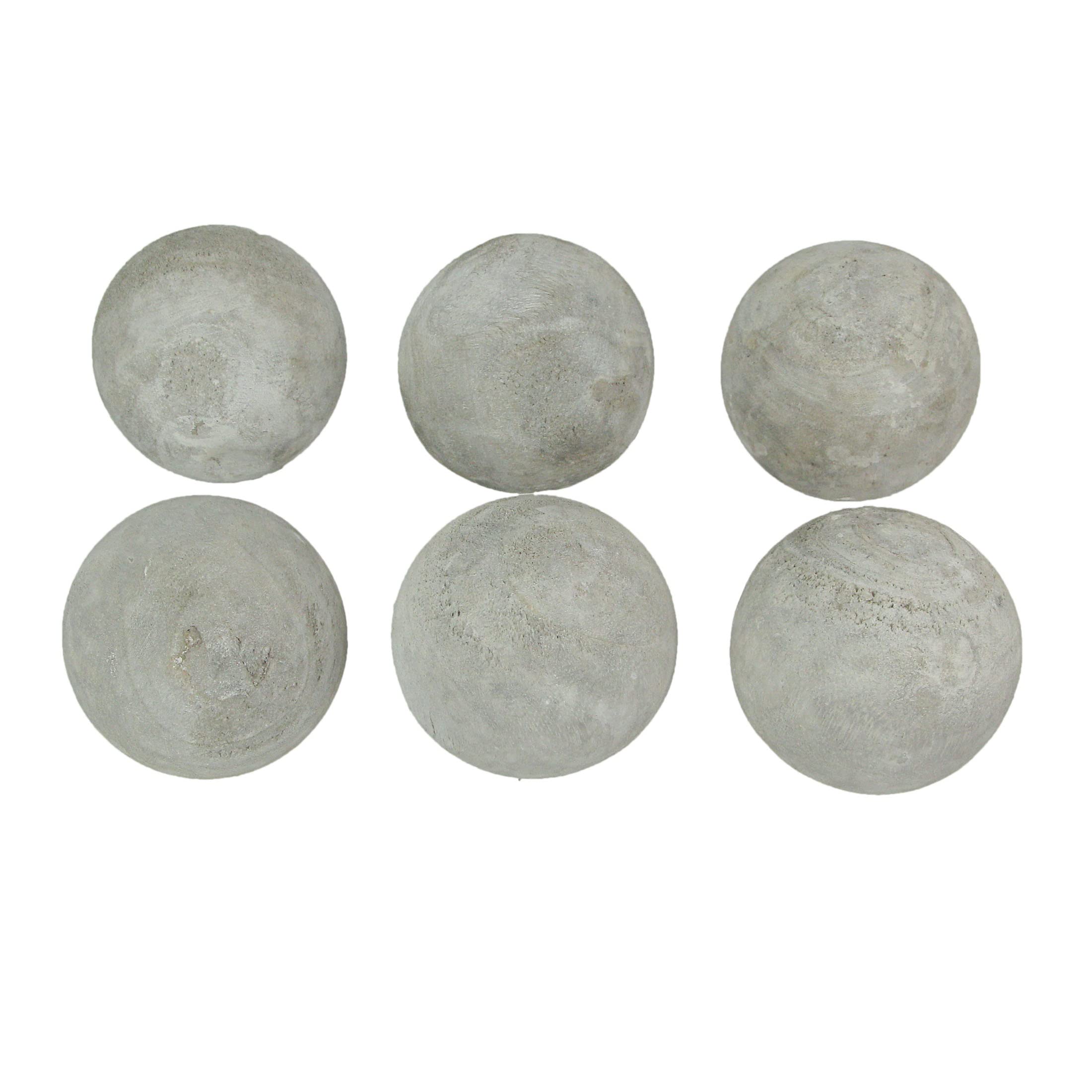 PD Home & Garden Weathered Gray Washed Wood Decor Balls Set of 6